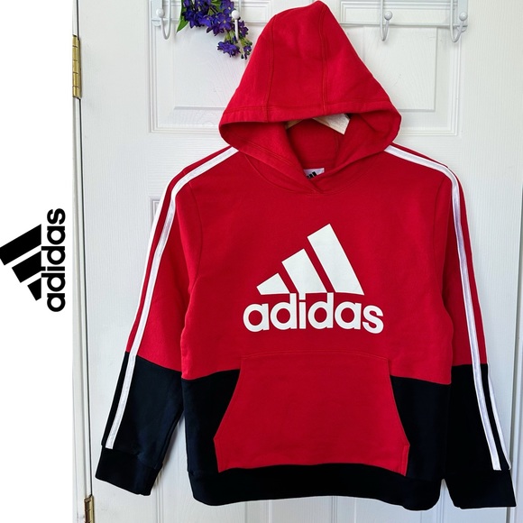 adidas | Shirts & Tops | Adidas Boys Red And Black Hoodie | Poshmark
